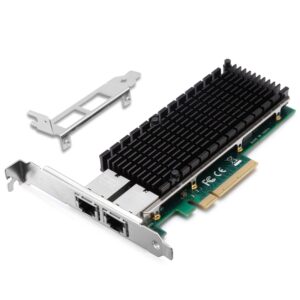 xzsnet 10g network card with intel x540 chip, 10gb pci-e nic compare to intel x540-t2, dual rj45 port pci express x8 ethernet adapter support windows/windows server/linux/freebsd/vmware esxi