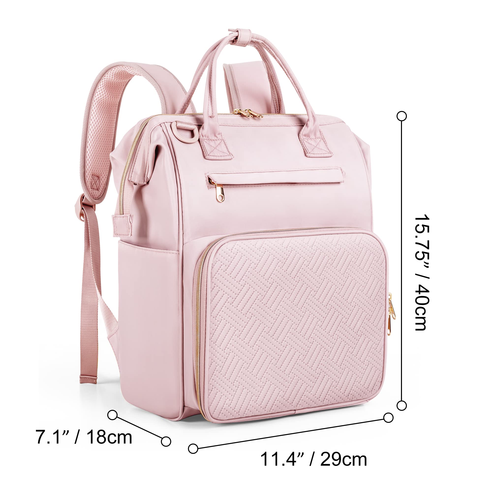 Fasrom Nurse Backpack with Padded Laptop Sleeve for Medical Supplies Storage, Nursing Clinical Work Bag for Women Nurses, Nursing Students, Health Professionals, Pink (Empty Bag Only)