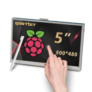 ipistbit 5 inch raspberry pi screen, touchscreen monitor 800x480 hdmi lcd screen for raspberry pi 400/4/3/2/zero/b/b+, windows 11/10/8/7