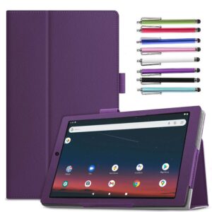 epicgadget case for onn 8 inch tablet gen 3 released in 2022 (model:100071483) - slim lightweight folio pu leather folding stand cover case + 1 random stylus (purple)