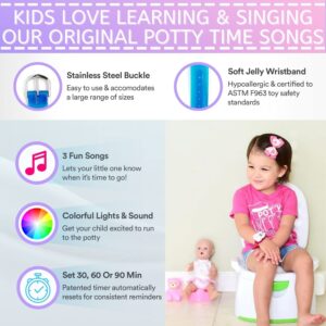 Potty Time: Purple Watch & Sticker Set | Water Resistant, Toilet Training Aid, Warranty Included. (Automatic Timers Plays Music & Flashing Lights for Fun Reminders), Pink + Pond Sticker Chart Kit