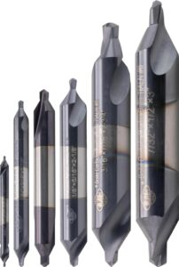 cme solid carbide center drill set, no. 1 to no. 6 sizes, tialn coated