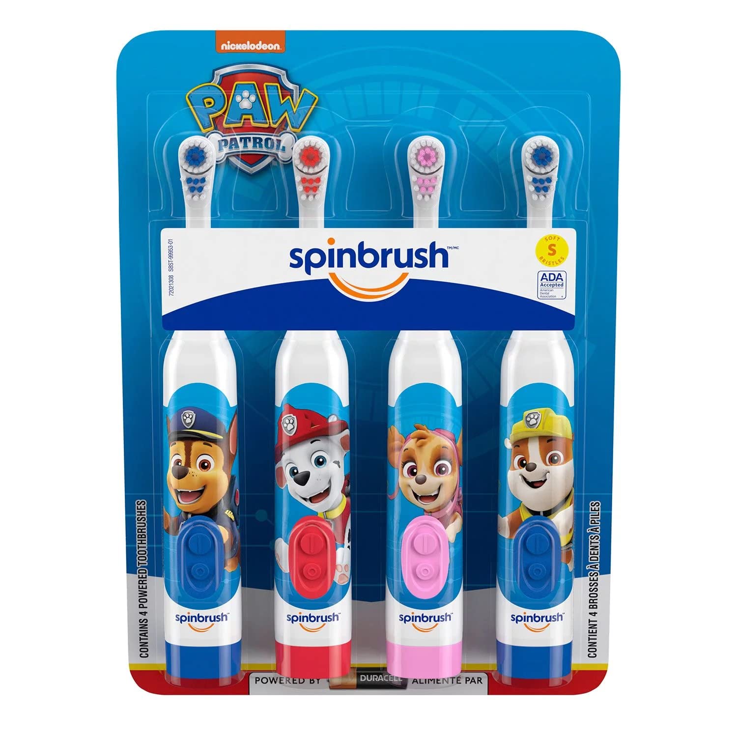 Spinbrush Kids PAW Patrol Kid’s Electric Battery Powered Toothbrush with Soft Bristles (4 Pack) 0.78 pounds