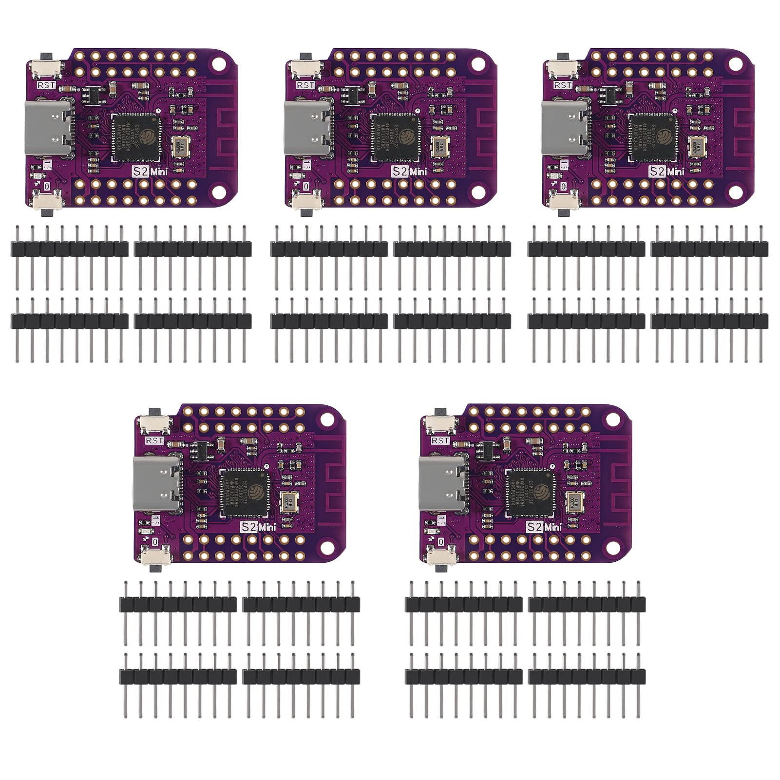 DIANN 5pcs ESP32 S2 Mini V1.0.0 WiFi IOT Board Based ESP32-S2FN4R2 ESP32-S2 4MB Flash 2MB PSRAM MicroPython Type-C USB