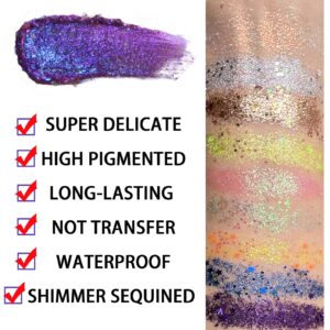 Glitter Eyeshadow Palette Makeup 9 Colors Body Glitter Glue Gel Palette Colorful Shimmer Sparkle Eyeshadow Long Lasting Highly Pigmented Waterproof Professional Glitter Eyeshadow Rainbow Face Paint