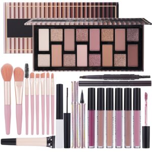 teen makeup kit for girl include eyeshadow palette,eyeliner,makeup brush set,lipgloss set,mascara, eyebrow pencil make up set gift for women full kit