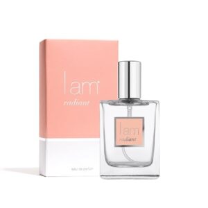 i am radiant eau de parfum - clean naturally scented womens perfumes - a warm exotic blend of citrus, spice tea, and vanilla with floral patchouli, moroccan rose, and freesia (1.7 oz spray bottle)