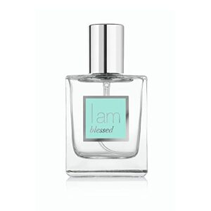 I am BLESSED Eau de Parfum - Clean Naturally Scented Womens Perfumes - An Inspiring Blend of Floral Jasmine, Bergamot, Amber, Lemon Citrus, Neroli, Vanilla, and Mandarin Orange (1.7 oz Spray Bottle)