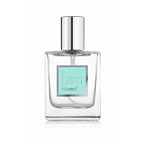 I am BLESSED Eau de Parfum - Clean Naturally Scented Womens Perfumes - An Inspiring Blend of Floral Jasmine, Bergamot, Amber, Lemon Citrus, Neroli, Vanilla, and Mandarin Orange (1.7 oz Spray Bottle)