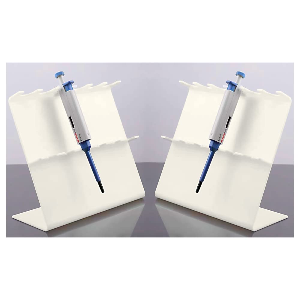 2pcs Pipettor Stand，Laboratory Pipette Stand ，Plastic Pipette Rack Hold up to 6 Pipettors (Doesn't Include Pipettors)