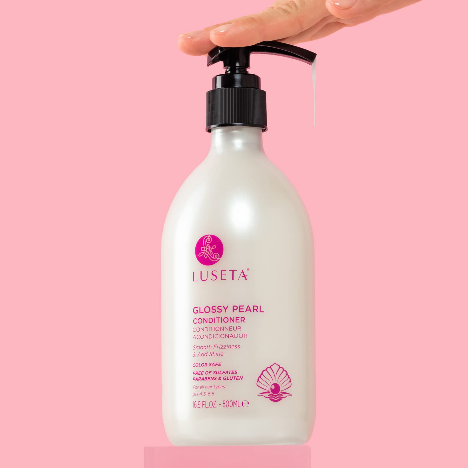 Luseta Glossy Pearl Conditioner for Smoothing and Nourishing Frizzy, Deep Moisturizing Conditioner with Pearl Extract, Awakening shine for Dull hair 16.9 fl.oz.