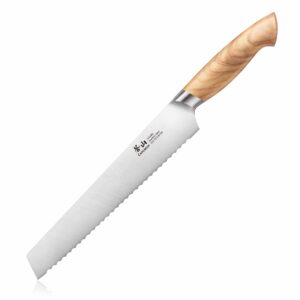 cangshan oliv series 8-inch bread knife, swedish 14c28n steel forged, 501585