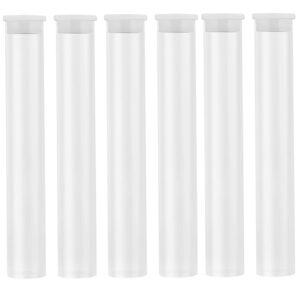 lioobo clear pvc tube: 6 pack acrylic tubes with caps, empty tube packaging with cap, bead craft supply storage