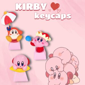 POPKEEY Kirby Keycaps Japanese Anime Pink Key Caps，Compatible with Cherry MX Switches Custom Gaming Mechanical Keyboard (Magic)