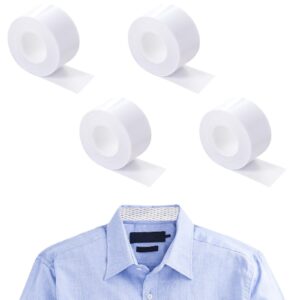 4 roll disposable collar protector sweat pads, self-adhesive neck liner pads comfortable shirt collar protector sweat pads collar protector hat sweat liner against sweat stains