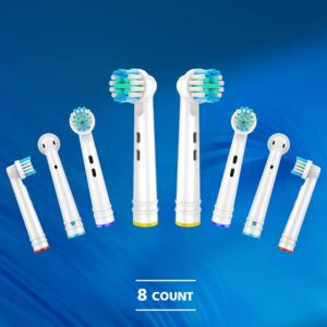 Replacement Toothbrush Heads Fit for Oral-B Electric Toothbrushes, 8PCS, Small Round Head Refills for Oral B Handles 3756 3757 3744 3765 3709 4729