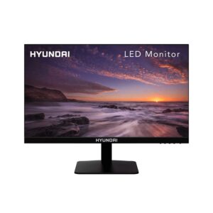 hyundai 24 inch professional thin led monitor - full hd 1080p resolution, hdmi & vga ports, 75hz refresh rate vesa mountable , sleek black design for home and office (24fom series)