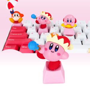 POPKEEY Kirby Keycaps Japanese Anime Pink Key Caps，Compatible with Cherry MX Switches Custom Gaming Mechanical Keyboard (Magic)