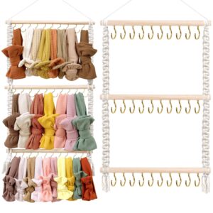 povetire baby headband holder, hair bows and accessories storage organizer, wall hanging decor for nursery toddler girls room (beige-2)