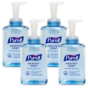 purell brand crt healthy soap naturally clean foam, 17.4 fl oz hand soap table top pump bottle (pack of 4) - 5013-04