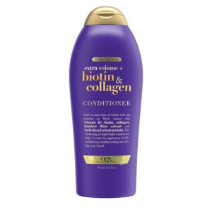 ogx biotin & collagen extra strength volumizing conditioner for thicker, fuller hair, 25.4 fl oz