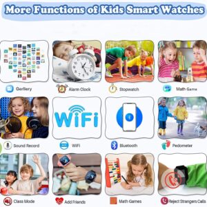 4G Kids Smart Watch for Boys Girls with GPS Video Call SOS Emergency Alarm Voice Message Waterproof Child Tracker Watch Phone Real-Time Tracking Geo-Fence Pedometer Anti-Lost 3-15 Birthday Gifts