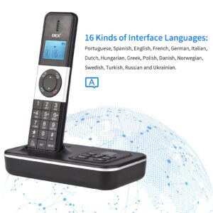 BISOFICE D1002 TAM-D 2-Handset Cordless Phone with Answering Machine Caller ID/Call Waiting 1.6 inch LCD 3 Lines Screen Display Rechargeable Batteries Support 16 Languages for Office Home Conference