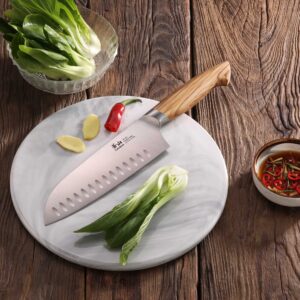 Cangshan OLIV Series 7-Inch Santoku Knife, Forged Swedish 14C28N Steel, 501608