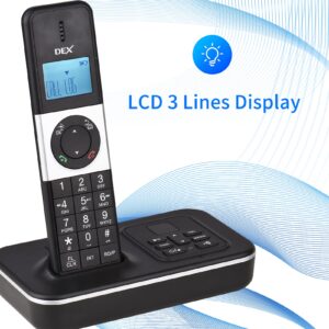 BISOFICE D1002 TAM-D 2-Handset Cordless Phone with Answering Machine Caller ID/Call Waiting 1.6 inch LCD 3 Lines Screen Display Rechargeable Batteries Support 16 Languages for Office Home Conference