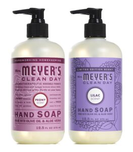 mrs. meyer's clean day hand soap variety pack, 1 peony, 1 lilac, 2 ct