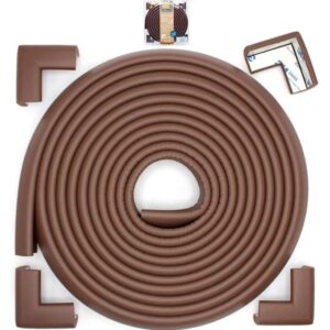 Bundle & Save - Roving Cove Slim-Fit Edge Corner Guards (Small 15ft Edge 4 Corners, Coffee Brown) + 3M Double-Sided Replacement Tape (#9448A) - 36 feet (0.51 in Wide)