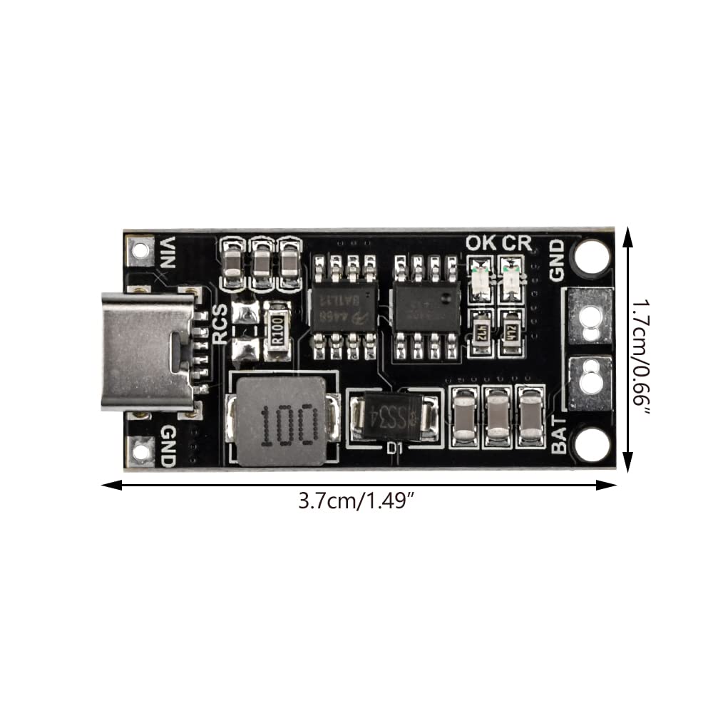 Adeept Type C BMS 2S 2A 18650 21700 3.7V Lithium Battery Charge Module Charging Board Step-Up Boost Li-Po Polymer USB C to 8.4V