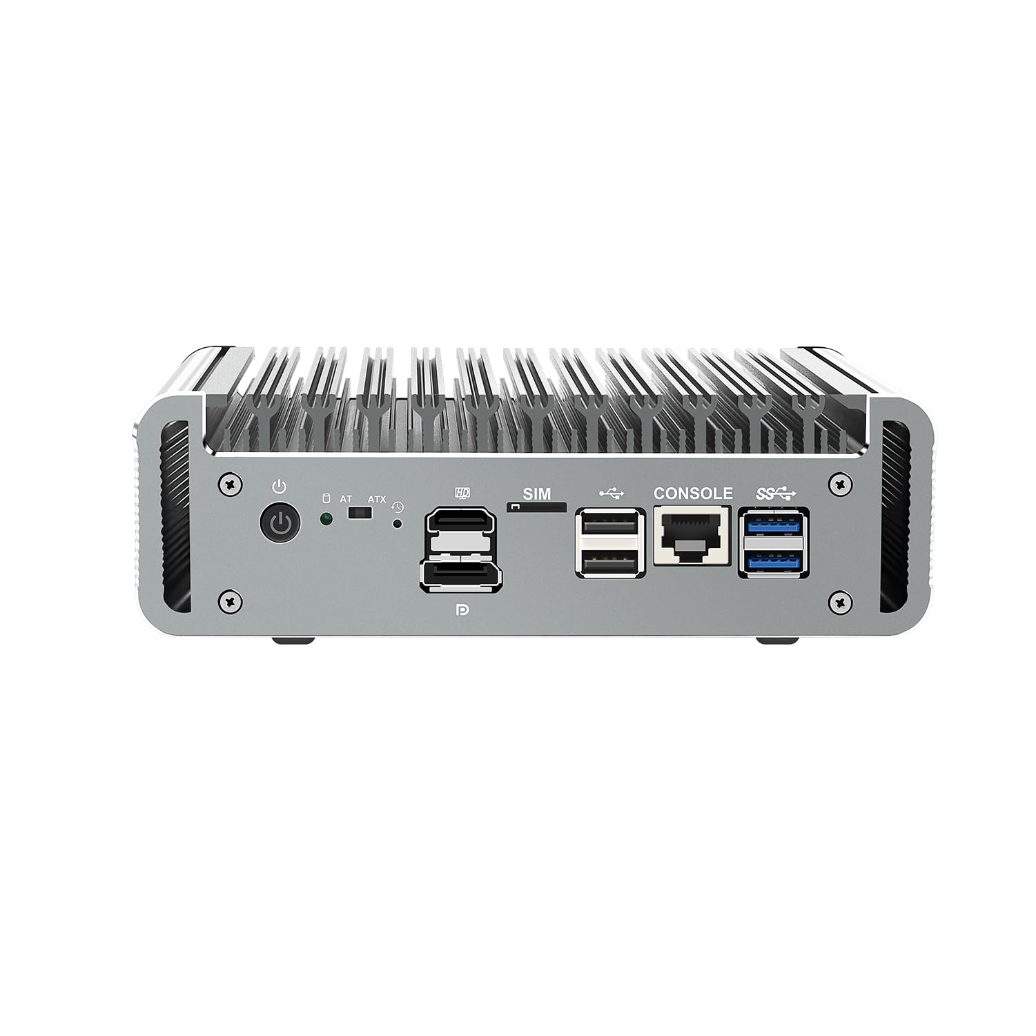 HUNSN Micro Firewall Appliance, Mini PC, VPN, Router PC, Intel J6413, RJ14, AES-NI, 6 x Intel 2.5GbE I226-V LAN, Console, HDMI, GPIO, SIM Slot, Barebone, NO RAM, NO Storage, NO System