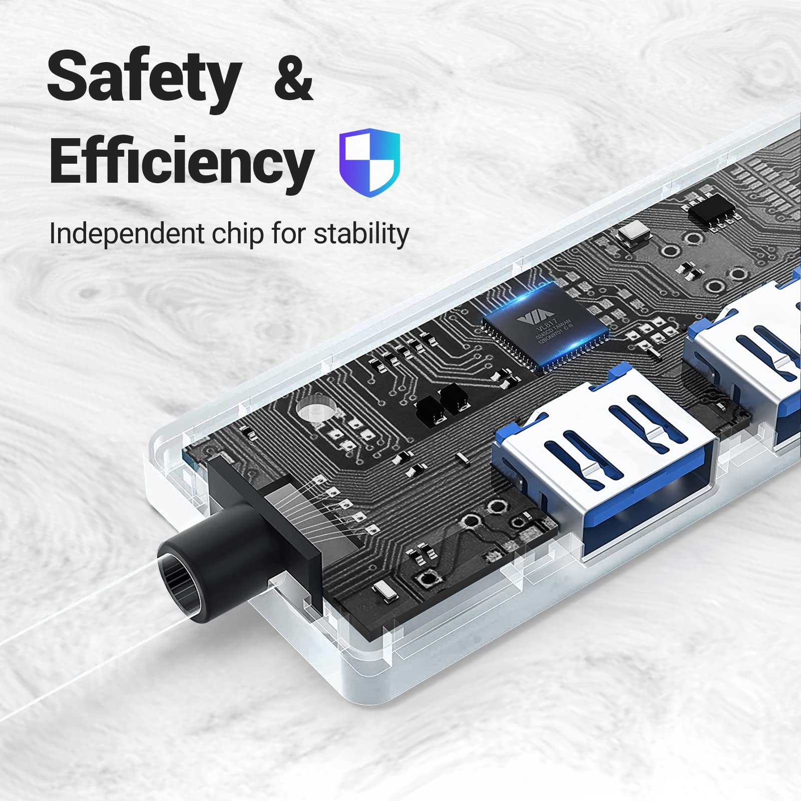 HOPDAY 4-Port USB Hub, USB 3.0 Hub, Ultra-Slim USB Splitter for MacBook Pro/Air, Multiport Adapter 5Gbps Data Hub for iMac Pro,Xbox,Ps4,Dell, HP, Surface Pro,Notebook PC,Tesla Model 3,Mobile HDD