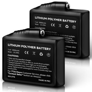 3000mah 7.4v battery pack rechargeable lithium polymer batteries for heated gloves mittens liners socks（2-pack）