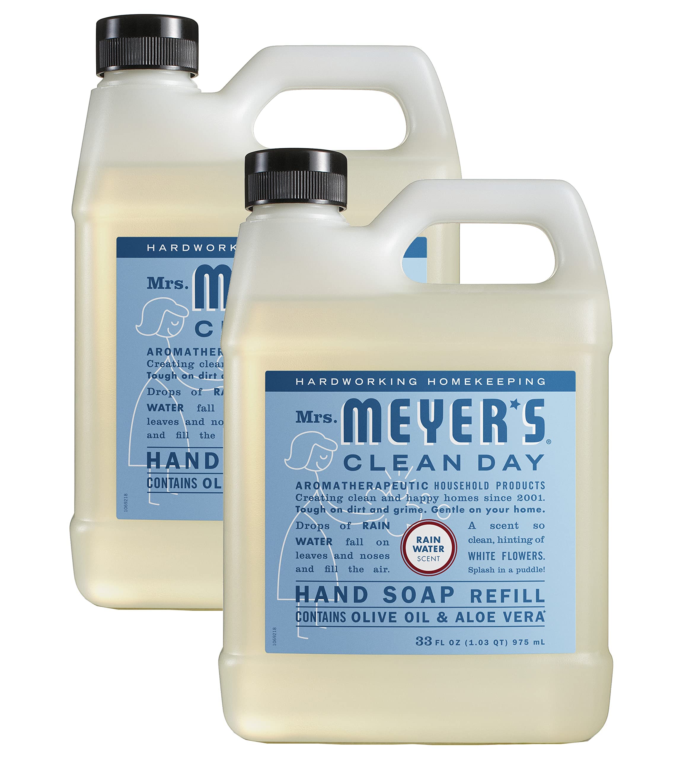 MRS. MEYER'S CLEAN DAY Liquid Hand Soap Refill Scent, Rainwater (Pack of 2)