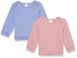 hanes, flexy soft 4-way stretch fleece sweatshirt, babies and toddlers, purple/pink, 12-18 months