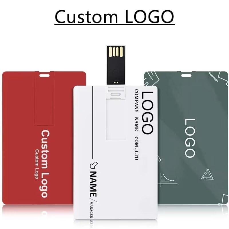 Custom Logo USB Flash Drive in Credit Card Shape, Personalised Memory Stick in Bulk for Promotion(1pcs, 4GB)