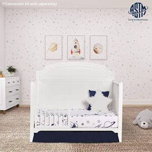 Dream On Me JPMA & Greenguard Gold Certified Milton 5-in-1 Convertible Crib Made with Sustainable New Zealand Pinewood in White, Non-Toxic Finish