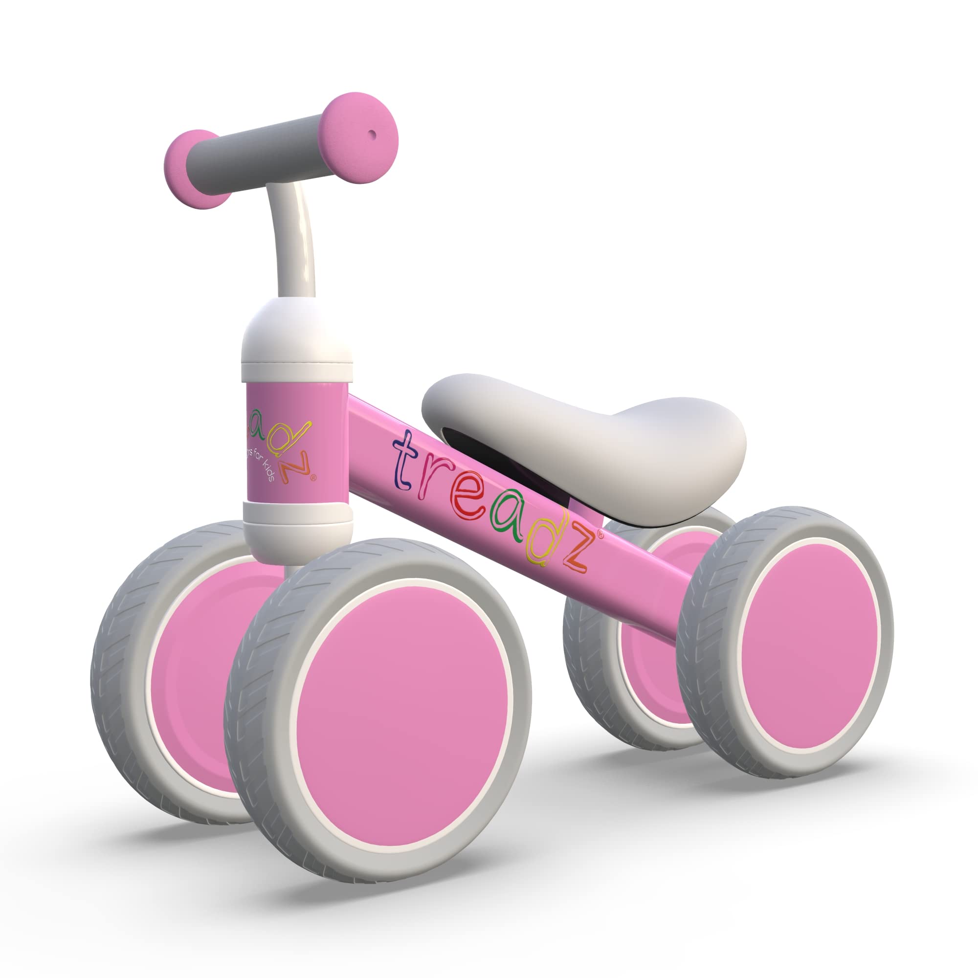 Balance Bike Ride-On Toy | 12-36 Months Babies and Toddlers | Boys and Girls | Indoor Outdoor | Mobility Muscle Strength Motor Skills | Created by Makers of Established Action Kids Products | Pink