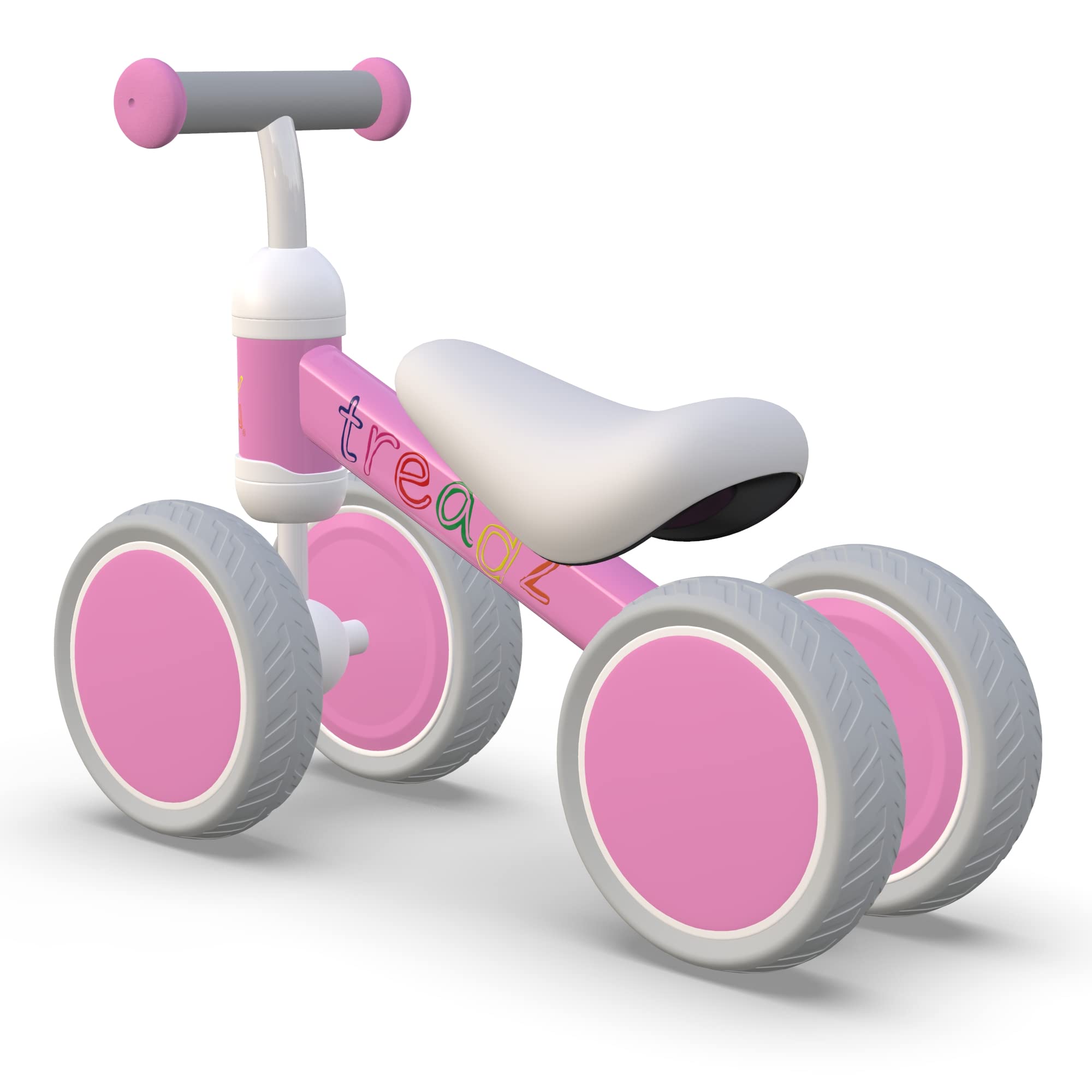 Balance Bike Ride-On Toy | 12-36 Months Babies and Toddlers | Boys and Girls | Indoor Outdoor | Mobility Muscle Strength Motor Skills | Created by Makers of Established Action Kids Products | Pink