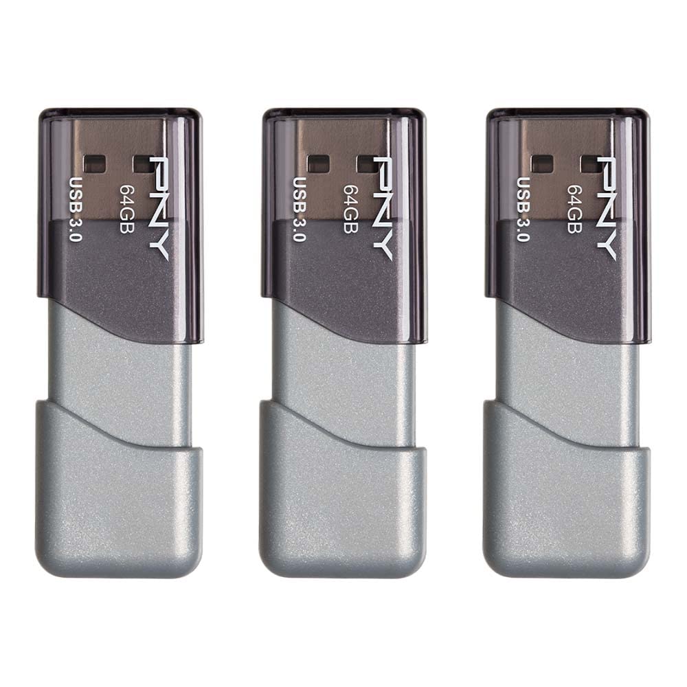 PNY 128GB Turbo Attaché 3 USB 3.0 Flash Drive, 2-Pack & PNY 64GB Turbo Attaché 3 USB 3.0 Flash Drive 3-Pack