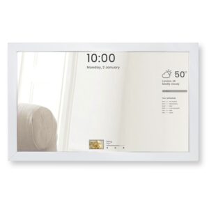 Vilros Magic Mirror V4-2 Way Mirror with Internal LCD Screen for Smart Mirrors Projects-Great for Raspberry Pi (White)