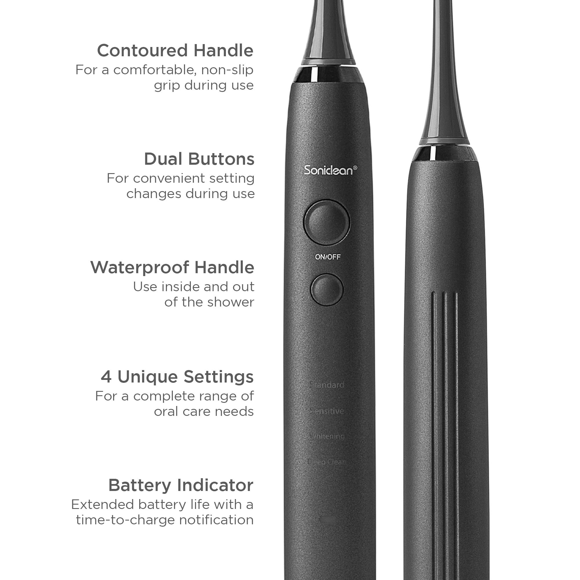 Soniclean Pro Ultra Sonic Toothbrush for Adults with 4 Toothbrush Heads, Rechargeable Toothbrush, Automatic Toothbrush, Sonic Toothbrush with Refills