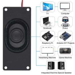 AITRIP 6PCS Speaker 3 Watt 8 Ohm with JST-PH2.0 Interface Compatible with Arduino for Electronic Projects