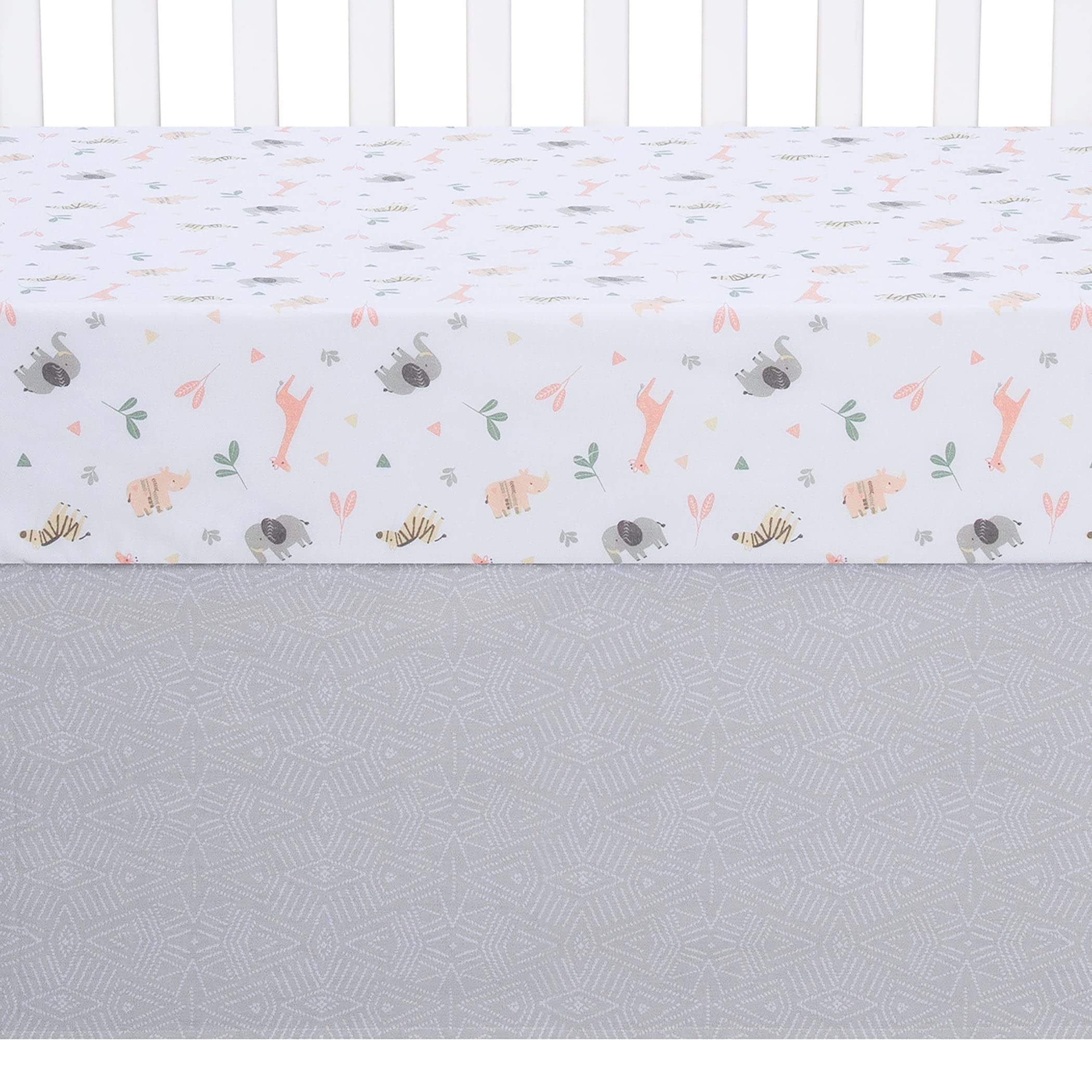 Trend Lab Sweet Jungle 3 Piece Crib Bedding Set, Includes Nursery Quilt, Fitted Crib Sheet and Crib Skirt