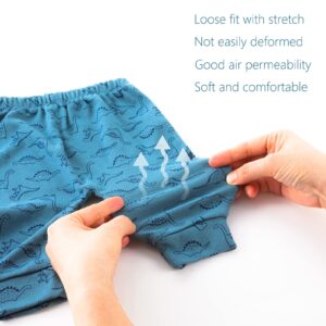 Hakochia Soft and Comfy 100% Cotton Baby Pants for Baby Boys and Girls with Ample Diaper Room 0-12 Months Blue