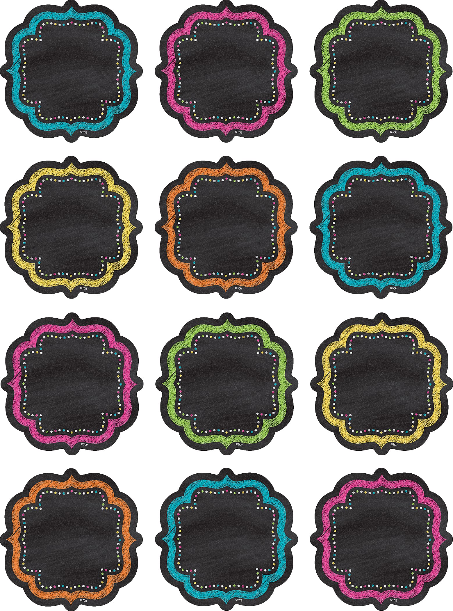 Teacher Created Resources Chalkboard Brights Labels (TCR20871) and Mini Accents (5620)