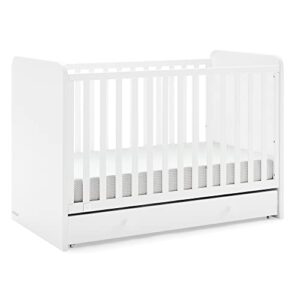 gap babygap graham 4-in-1 convertible crib with storage drawer - greenguard gold certified, bianca white