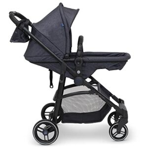 GAP babyGap 2-in-1 Carriage Stroller - Car Seat Compatible - Easy One-Handed Fold - Lightweight Stoller with Oversized Canopy & Reclining Seat - Made with Sustainable Materials, Black Camo